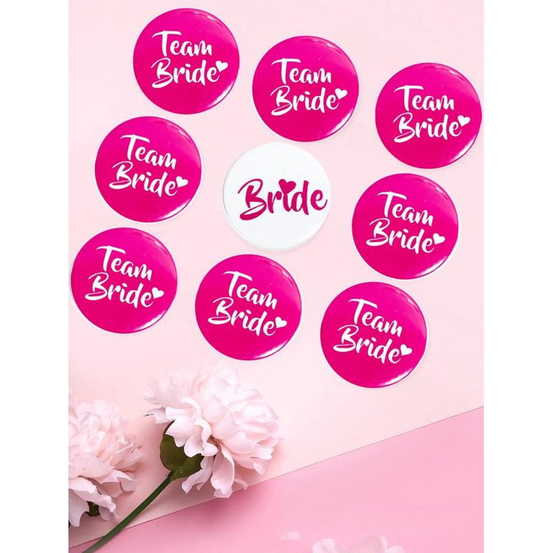 7pcs TEAM BRIDE BADGE 58mm Button pins | Shopee Philippines