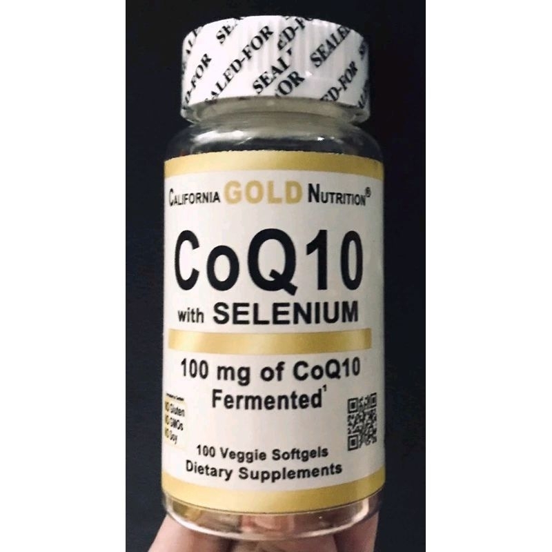 100mg CoQ10 with Selenium 100 Veggje Softgels California Gold Nutrition Coenzyme Q10 with ...