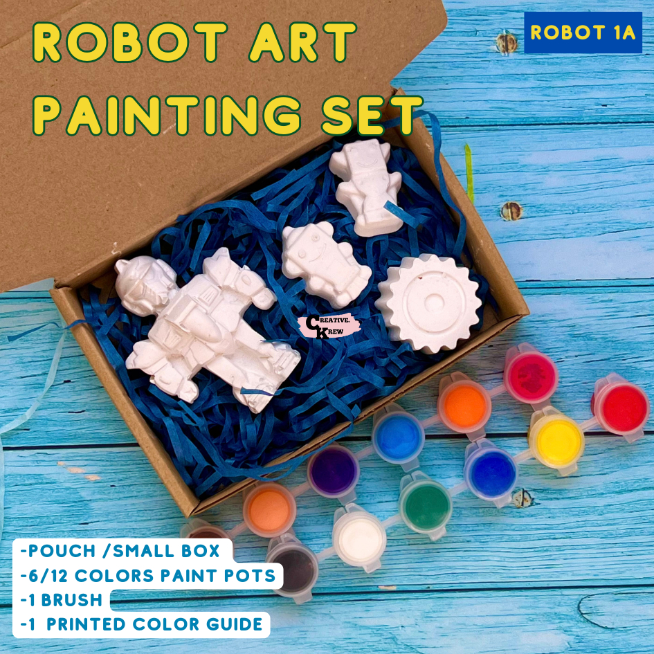 ROBOT PLASTER ART PAINTING SET/ KIDS ACTIVITY SET/ PARTY GIVEAWAYS ...