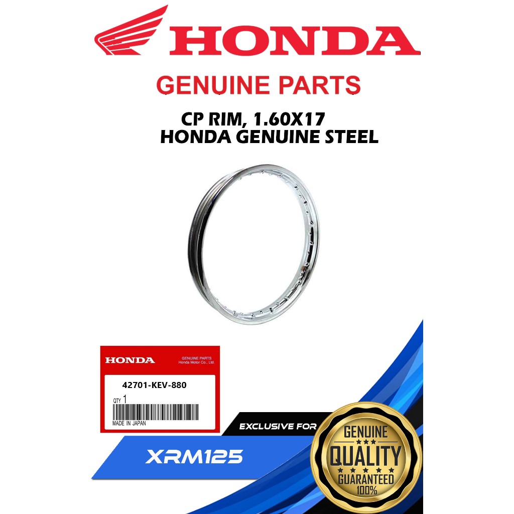 RIM, 1.60X17 HONDA GENUINE STEEL FOR XRM 125 TRINITY ( 42701-KEV-880 ...