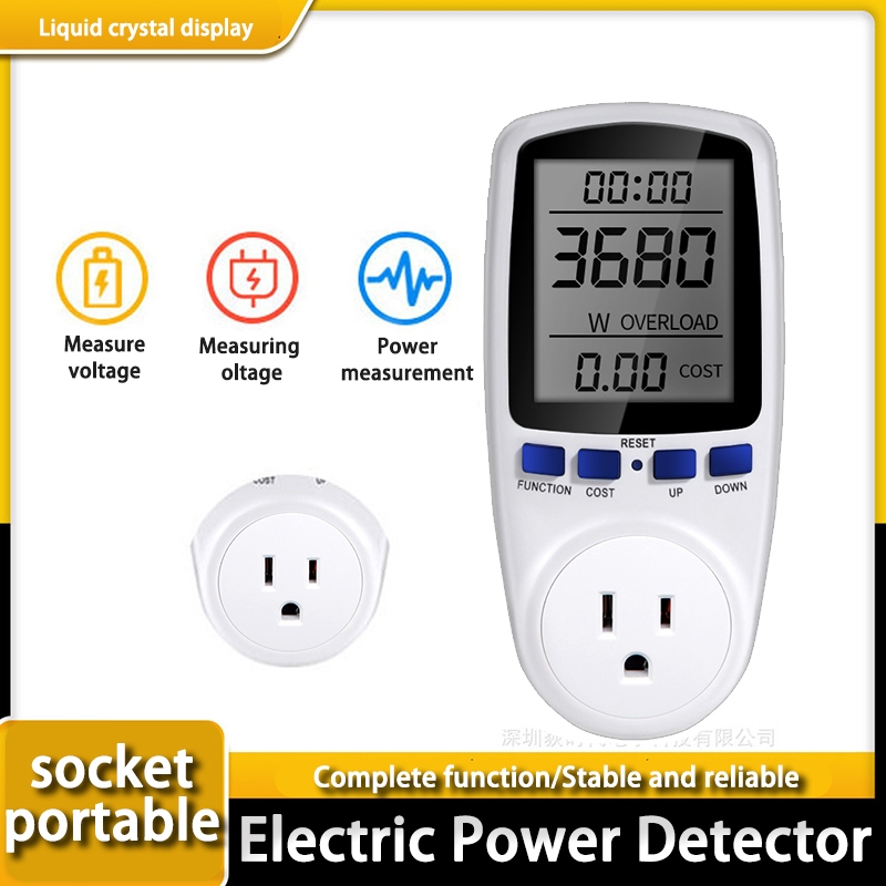 Digital Watt Power Meter Electric Monitor US 130VPlug Socket Voltage ...