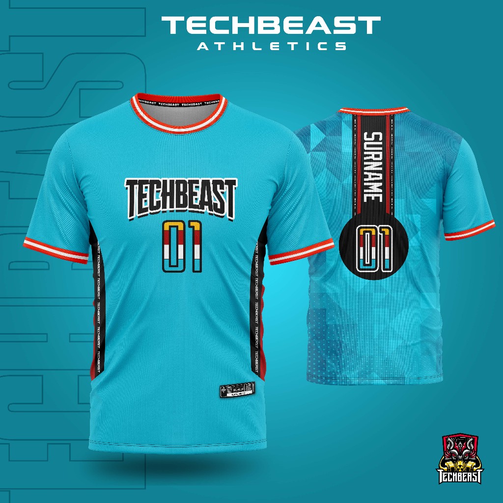 Hydroflex T-shirt Full Sublimation Jersey Techbeast ( CUSTOM NAME + NUMBER ) | Shopee Philippines