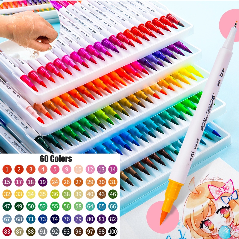 Acrylic Marker Set with 80/60/24 Vibrant Colors, Fade-Resistant Ink for ...