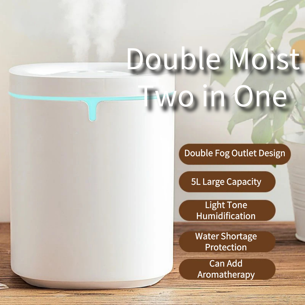 Air Humidifier 5000ml Large Capacity Double Spray Port USB Essential ...