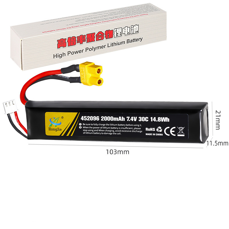 Lithium Battery 7.4V 11.1V 2800mAh 30C RC Lipo Battery Rechargeable High-Rate 3S Battery XT30 ...