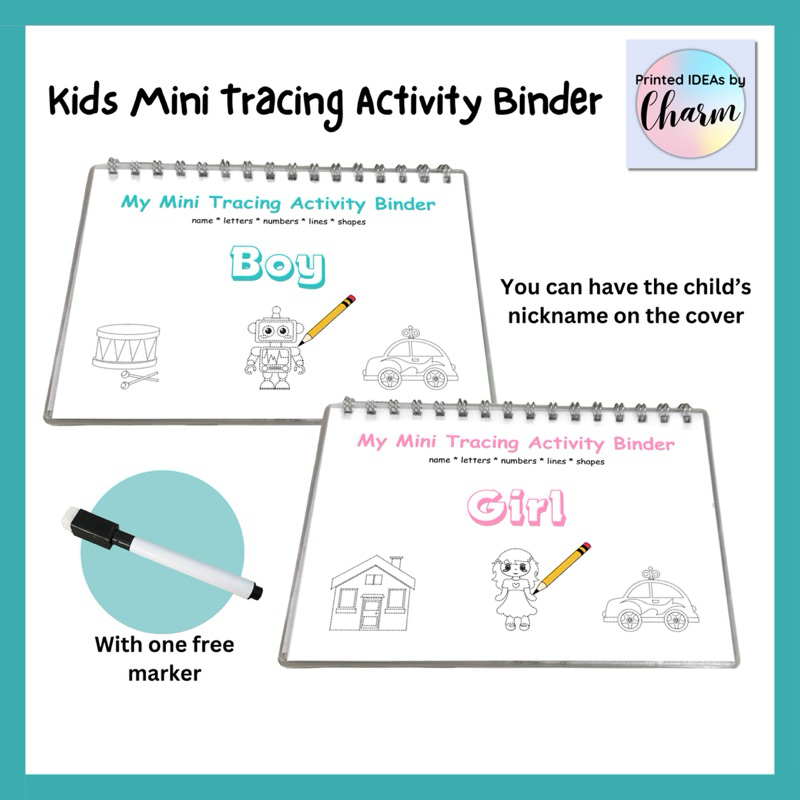 Kids Mini Tracing Activity Binder A5 Laminated | Shopee Philippines