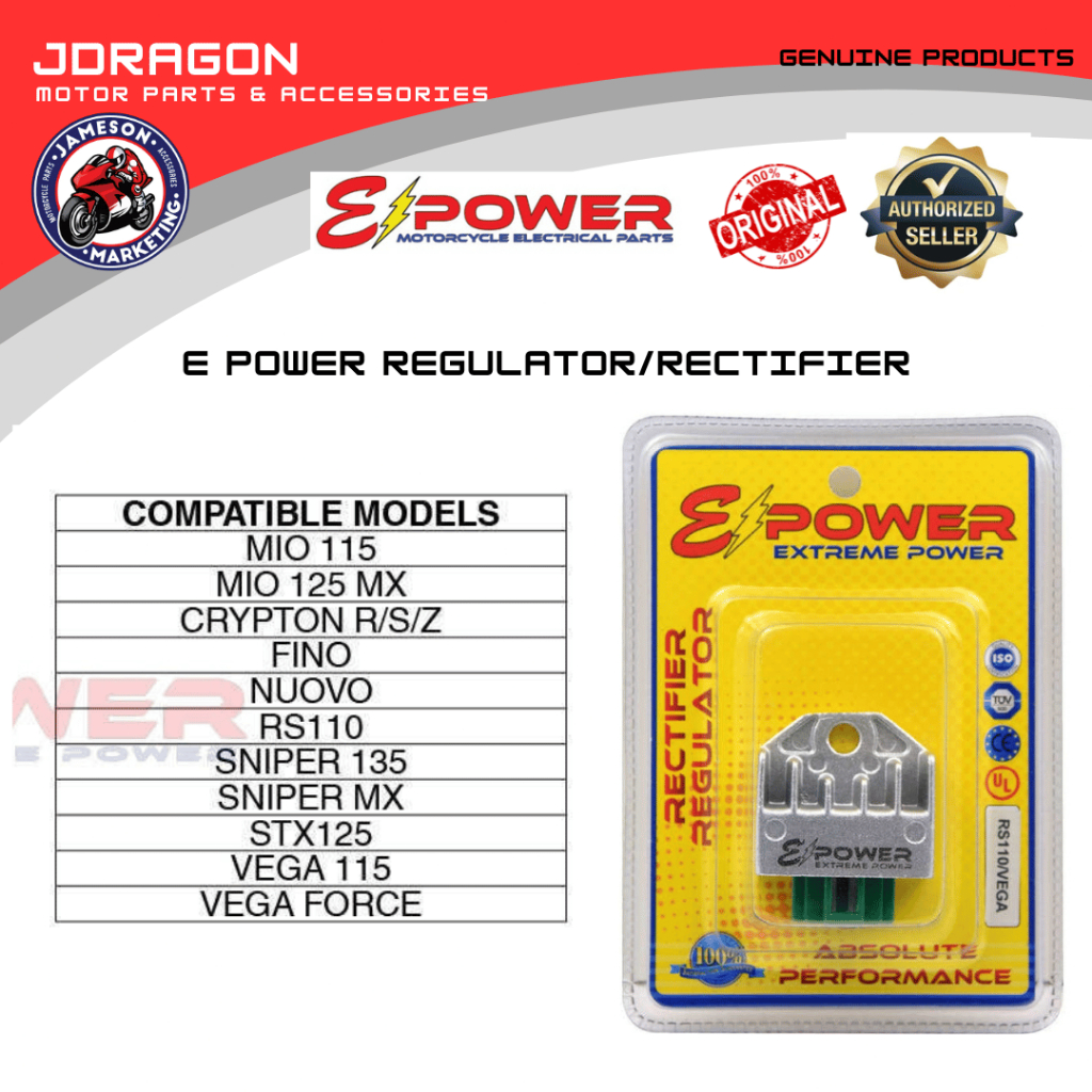 E POWER RECTIFIER/REGULATOR (MIO SOUL/SPORTY, RS110, VEGA115, MIO 125 ...