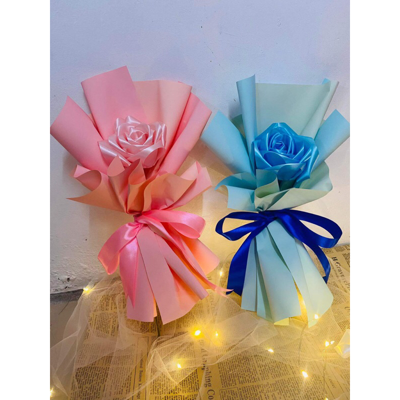 Flower Bouquet Satin Flower Single Rose valentine's gifts | Shopee ...