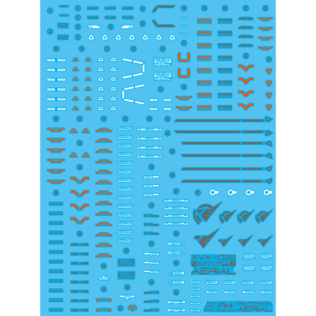 Delpi Decal FM 1/100 Aerial Gundam Waterslide Decals | Shopee Philippines
