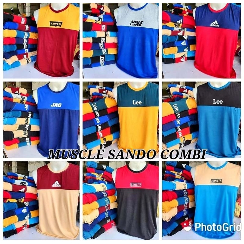 COMBI MUSCLE SANDO ADULT CAN FIT TO LARGE 3PCS ASSORTED COMBINATION AND ...