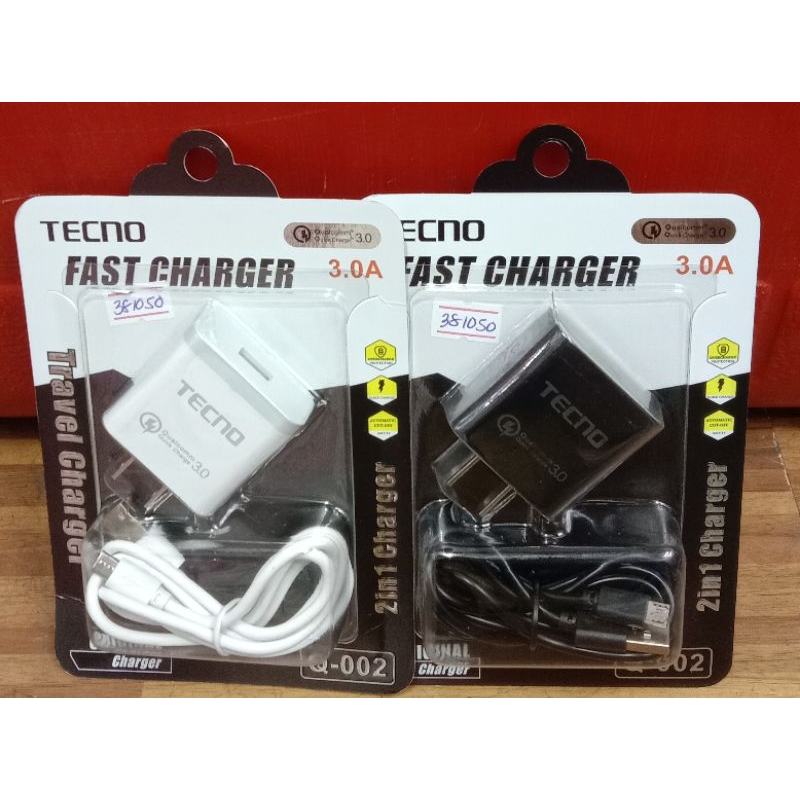Tecno Android Charger Compatible to Micro V8 TypeB 1usb port 3.0A ...