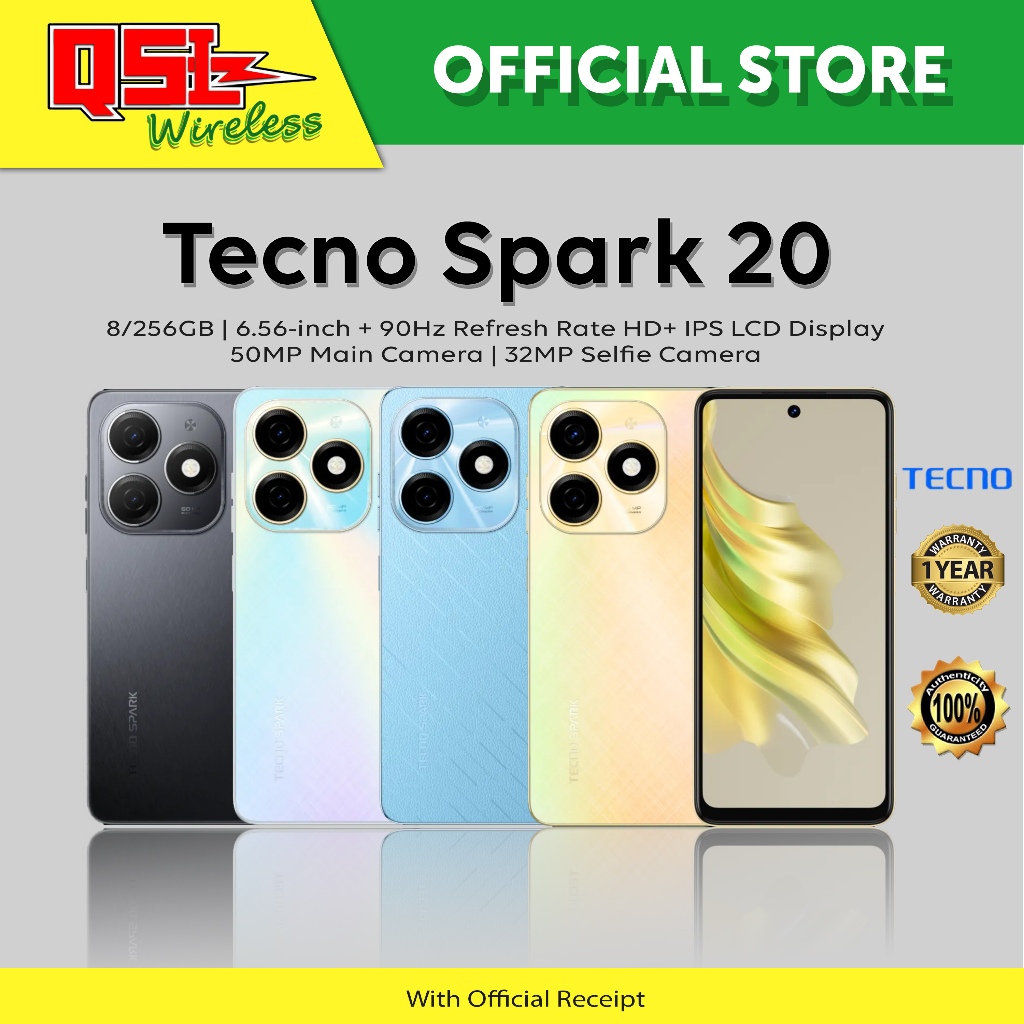 Tecno Spark 20 | 8+256GB | Shopee Philippines
