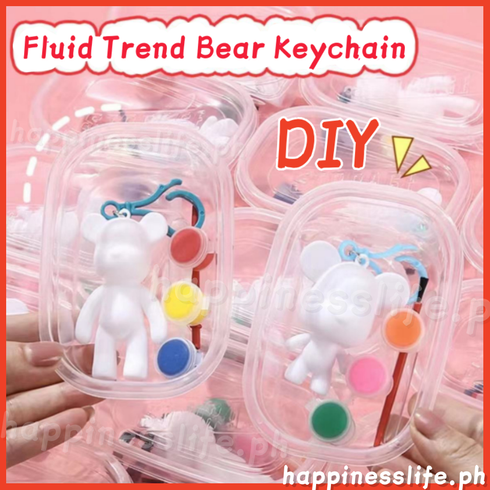 Christmas Gift DIY Fluid Bear Keychain, Fluid Trend Bear Colored Bear ...