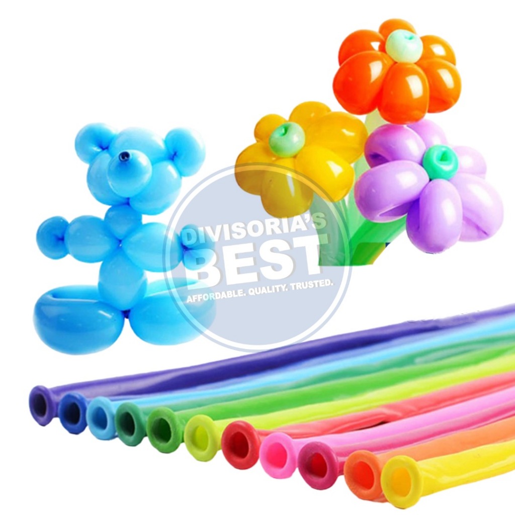 PS-450 (100 pcs) 260Q Assorted Long Balloons 1.8g Balloon Knot Weaving ...
