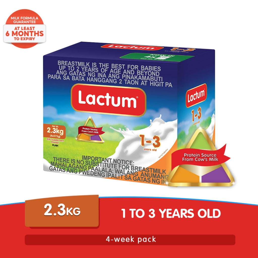 Lactum for 1-3 Years Old Plain Milk Supplement Powder for Children 2 ...