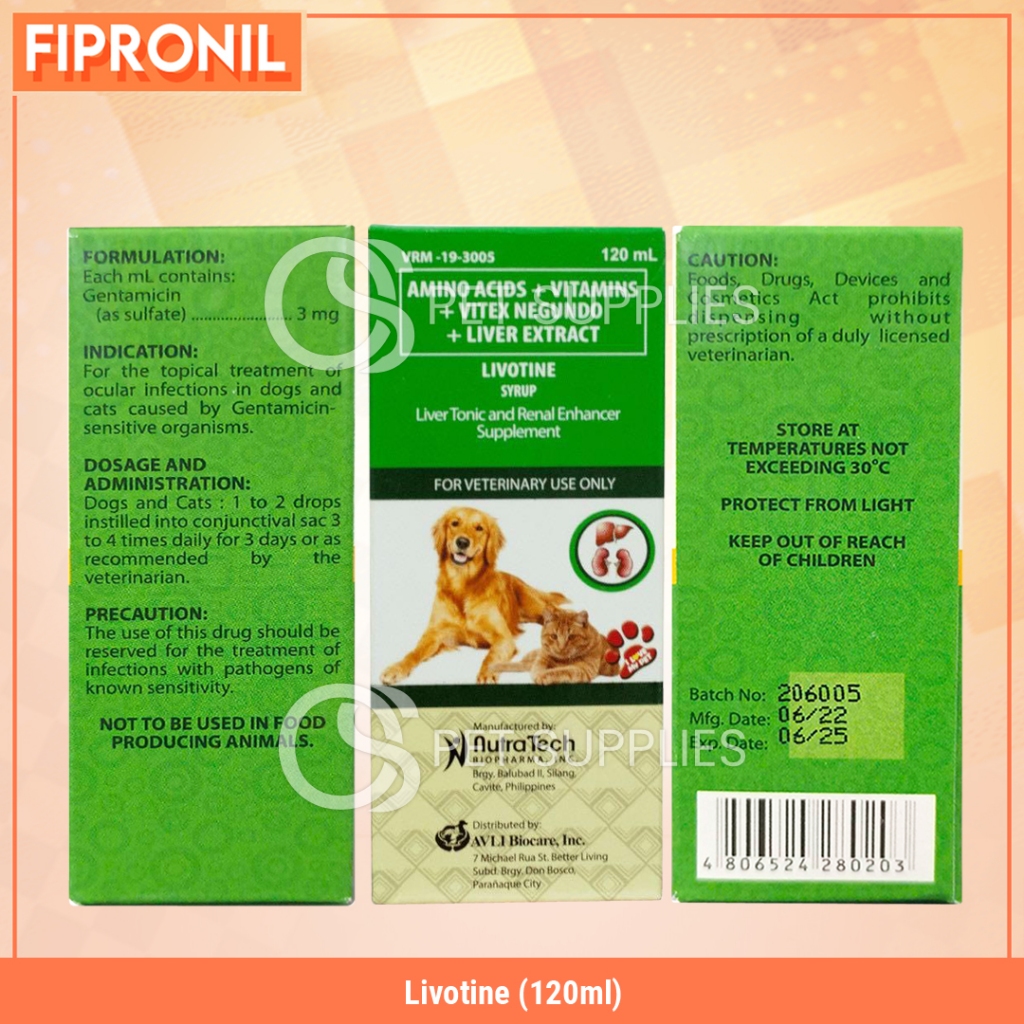 FIPRO-Livotine Syrup Liver Tonic and Renal Enhancer Supplement For Cats ...