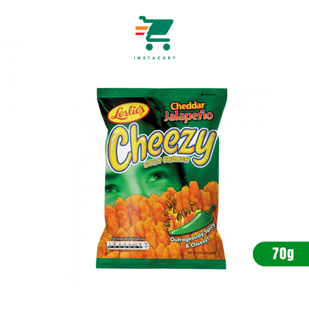InstaCart Cheezy Corn Crunch Cheddar Jalapeno 70g | Shopee Philippines