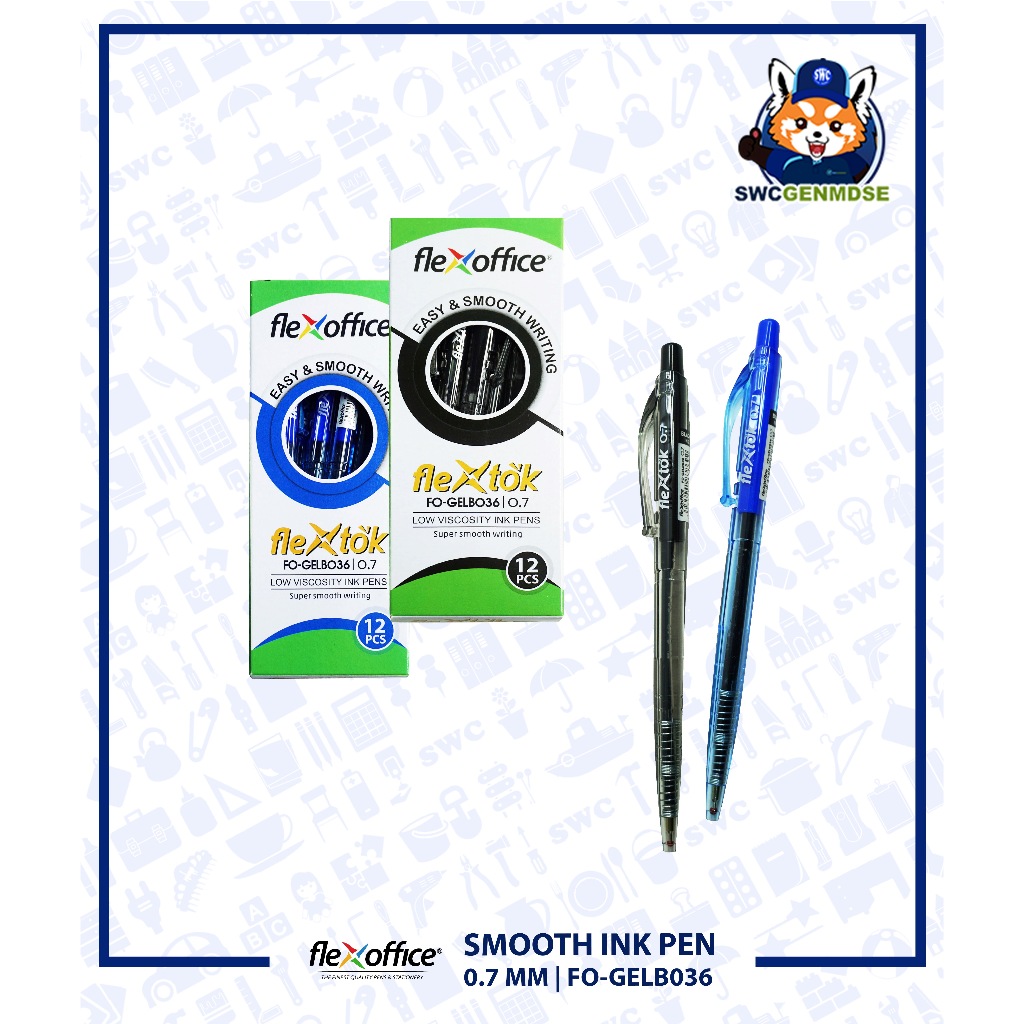 FlexOffice Smooth Ink Pen | Flextok | FO-GELB036 | 12 PCS | Shopee ...