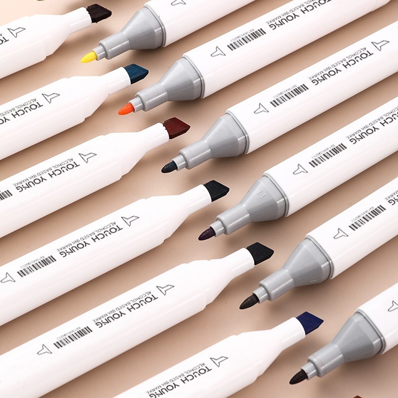Single color marker pen, double-ended alcohol oil marker pen | Shopee ...