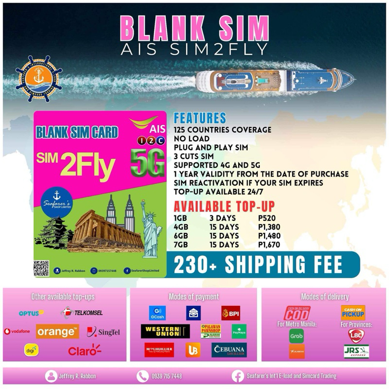 AIS BLANK SIMCARD FOR SEAFARERS | Shopee Philippines