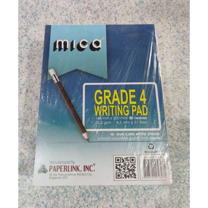 1 Ream Mica Grade 4 Pad Paper 10 pads 80 leaves | Shopee Philippines