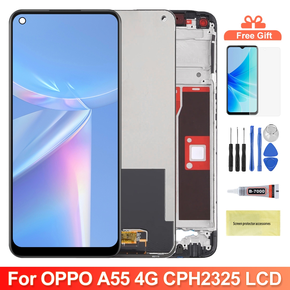 Screen LCD For Oppo A54 A55 4G CPH2239 CPH2325 LCD Screen Display Touch Screen with frame ...