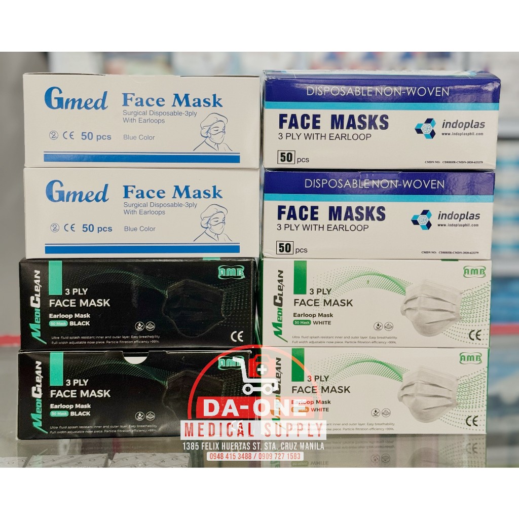 Mask Dispossable Indoplas / Gmed / Mediclean | Shopee Philippines