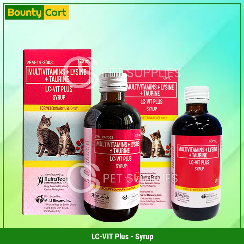 BC-LC-VIT PLUS SYRUP Multivitamins + Lysine + Taurine For Cats and ...