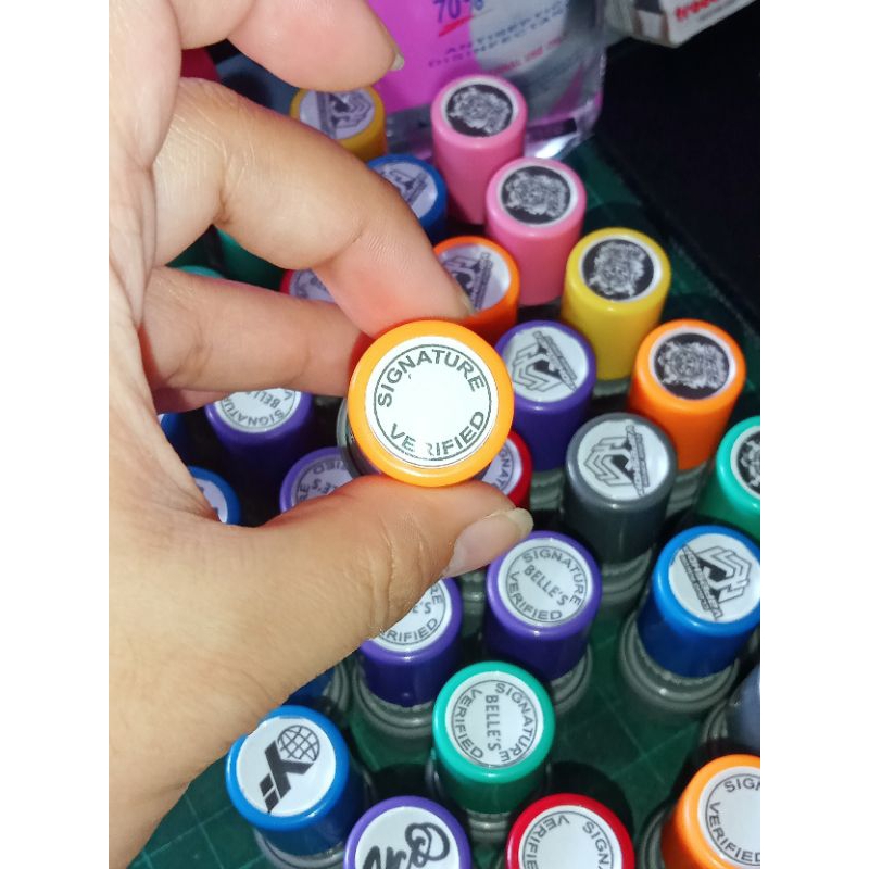 Customized self inking stamp logo and word 1.7cm | Shopee Philippines