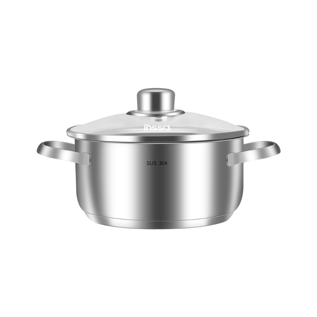 INSSA Cookware Set 304 Stainless Steel Soup Pot 16/20/24cm | Shopee ...