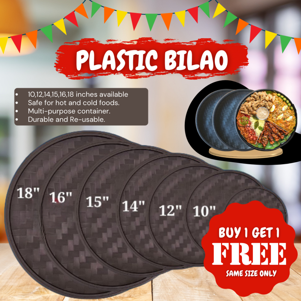 BUY 1 GET 1 FREE - Reusable Black Plastic Bilao Food Grade Plastic ...