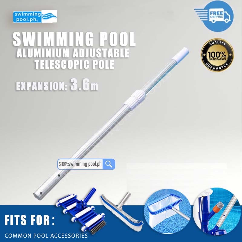 Swimming Pool Pole Alluminium Telescopic 3.6m (11.8ft) – Fits Skimmer ...