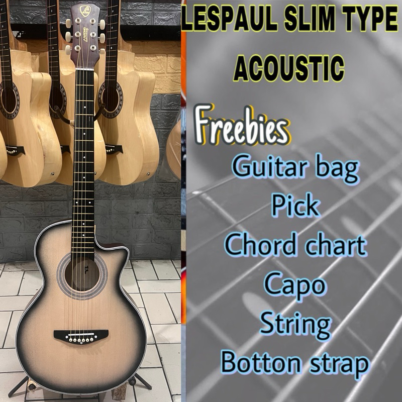 Les paul acoustic (super slim) guitar by; antonio lumanog | Shopee ...