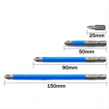 7pcs Cross border magnetic bit head PH2 non-slip bit s2 Electric bit ...