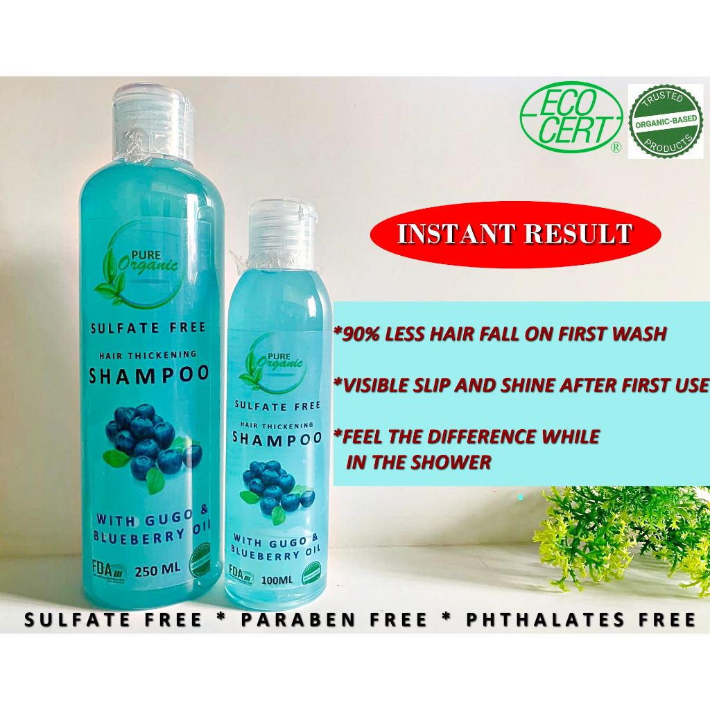 Sulfate Free Hair Thickening Blueberry Shampoo by Pure Organic For Hair ...