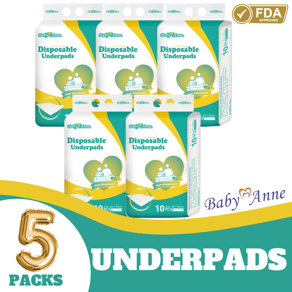 Baby Anne Disposable Underpads 5 Packs by 10pcs | Shopee Philippines