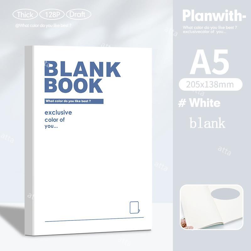 128Sheets A5/B5 Color Super Thick Notebook Line Blank Notepad Colorful ...