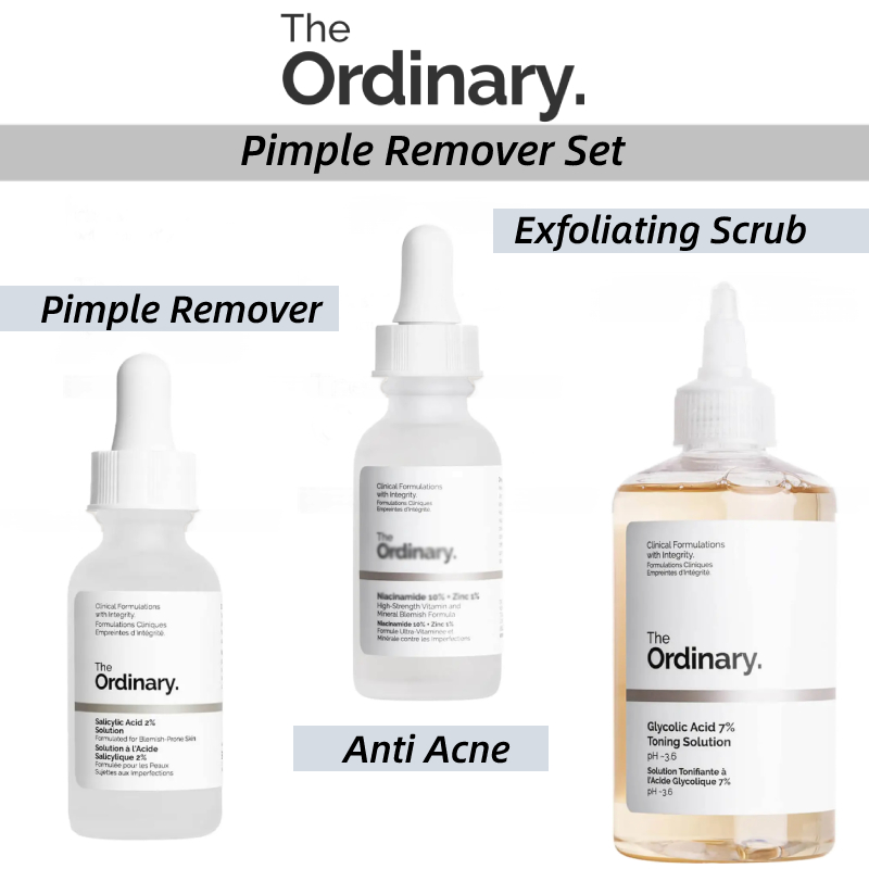 Pimple Remover Set The Ordinary Salicylic Acid 2% Solution / Glycolic ...