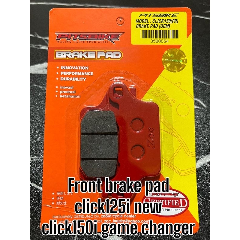 PITSBIKE CLICK125i new CLICK150i game changer front brake pad | Shopee ...