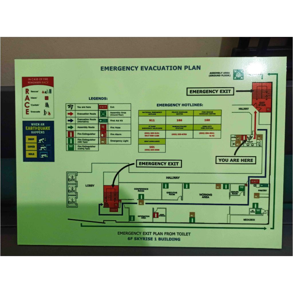 Customize Photoluminescent(Glow in the dark) Evacuation Plans For ...