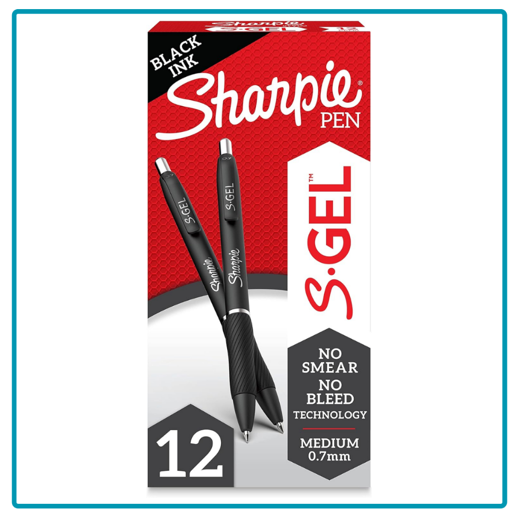 SHARPIE S-Gel Pens, Medium Point (0.7mm), Black Red Purple 12 pcs per ...