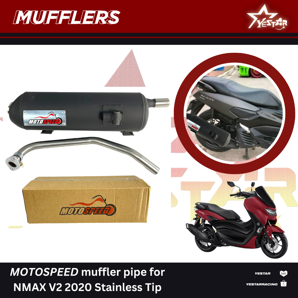 Yestarph Muffler pipe for NMAX V2 2020 Stainless tip Made in Thailand ...