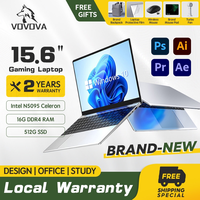 VOVOVA 15.6inch Laptop IPS Screen 16GB RAM 512GB SSD 11th Gen Intel ...