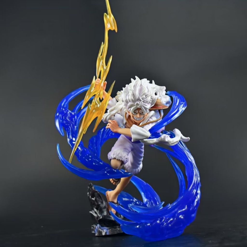 27cm One Piece Luffy Lightning Nika Ryu Sakura Gear 5 Awakening Figure ...
