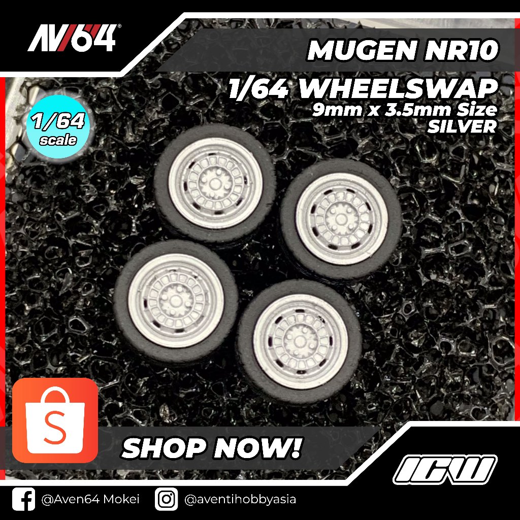 1/64 Wheelswap MUGEN NR10 SILVER ( 9mm x 3.5mm ) | Shopee Philippines