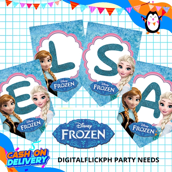 Frozen , Anna, Elsa Theme PERSONALIZE BIRTHDAY BANNERS , Party Happy ...