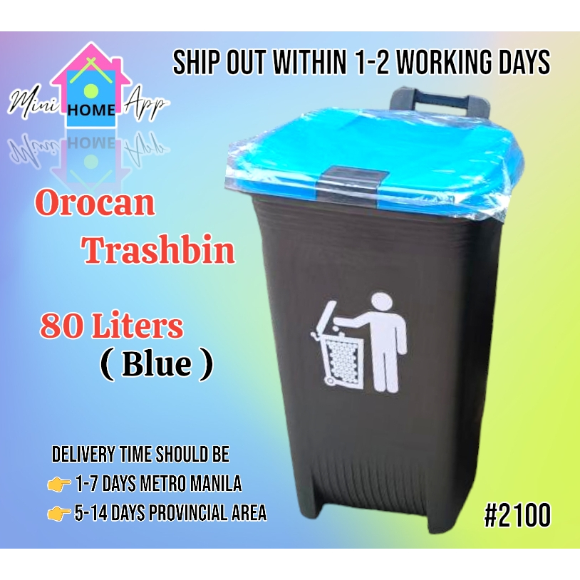 80L OROCAN Trash bin Trash Can with Wheels and lock basurahan (#2100 ... 80L OROCAN Trash bin Trash Can with Wheels and lock basurahan (#2100 ...