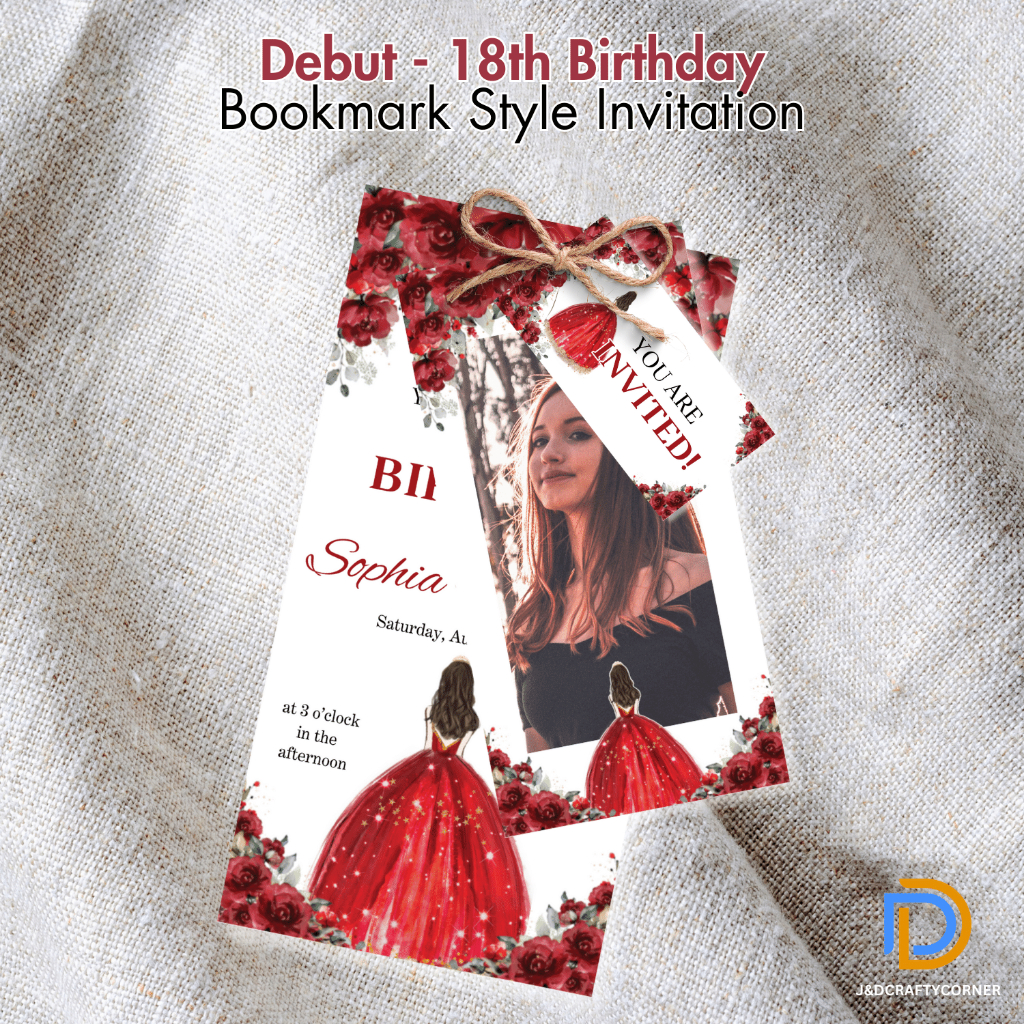 Debut - 18th Birthday Bookmark Style Invitation | Shopee Philippines
