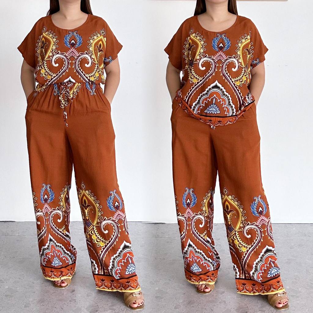 Challis Blouse Squarepants Terno w/ 2 Side Pockets Senepa Print ...