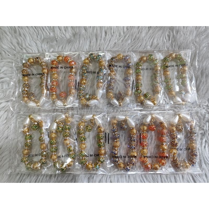 12pcs/pack Bracelet Women Crystal Multilayer Beaded Elastic Bracelet ...